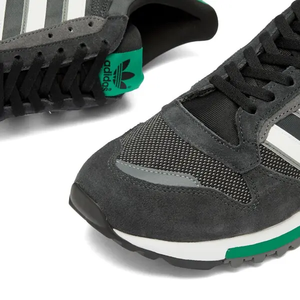 Adidas Zx 600 Athletic Sneakers - Carbon/Ftwr White/Bold Green